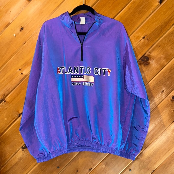 Jackets & Coats | Vintage Atlantic City New Jersey Usa Purple Shiny ...